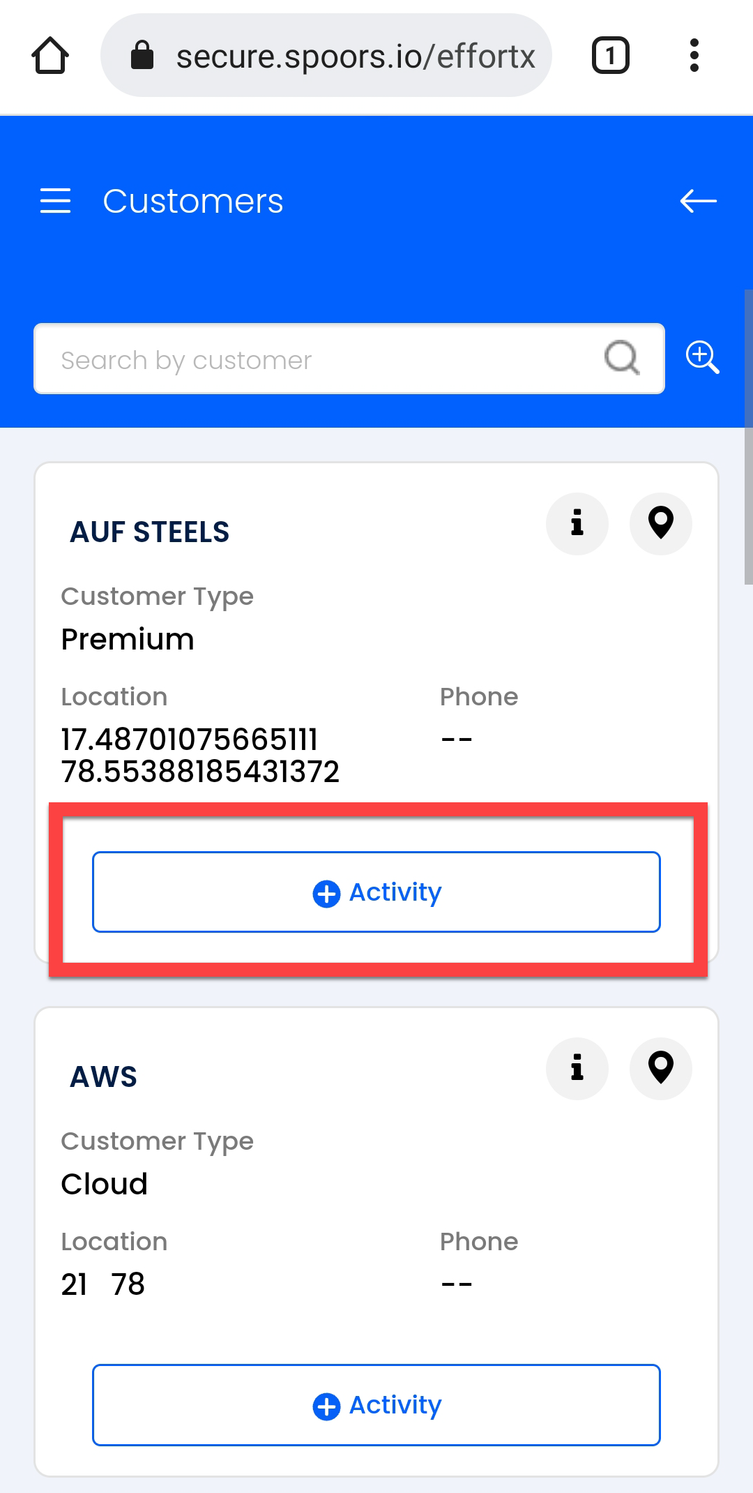 Perform A Customer Activity