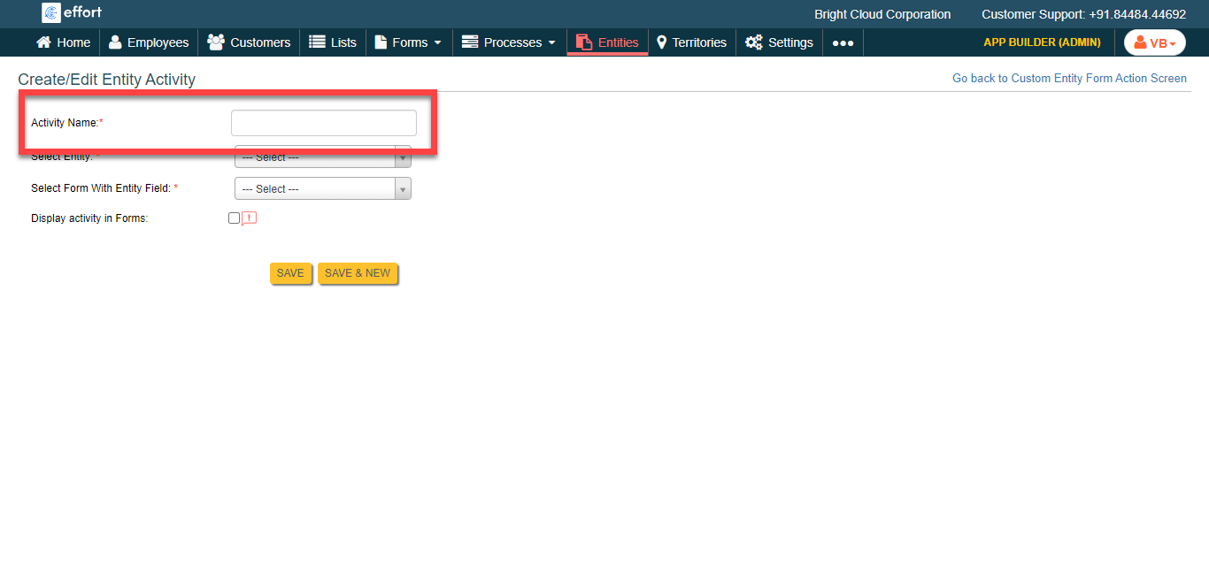 Configure As Custom Entity Activity