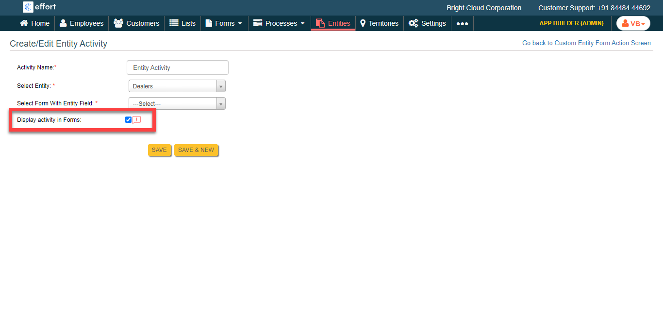 Configure As Custom Entity Activity