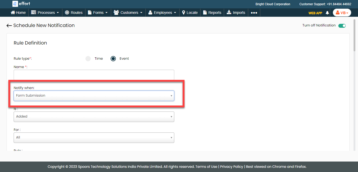 Schedule Form Submission Notifications