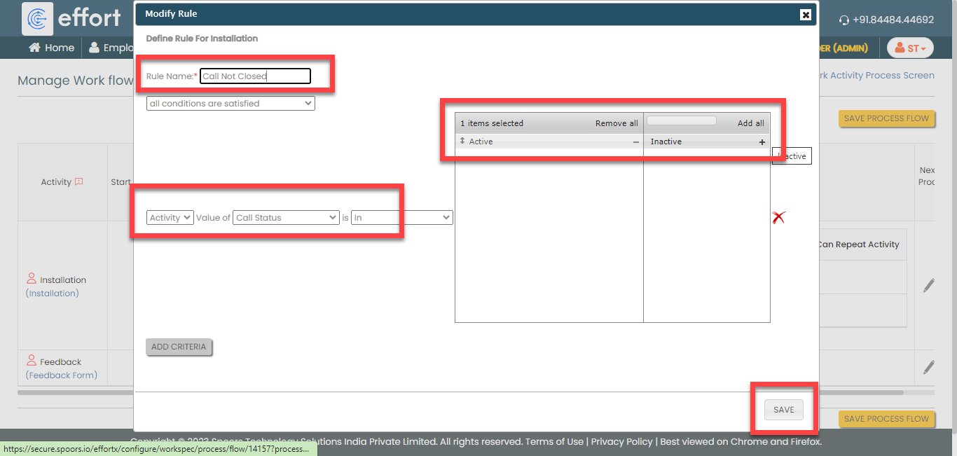 Configure Installation Service with Effort